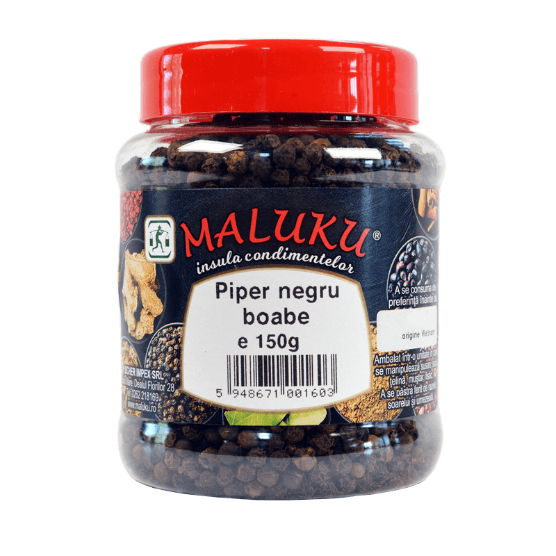 Piper negru boabe borcan 150 g - www.maluku.ro
